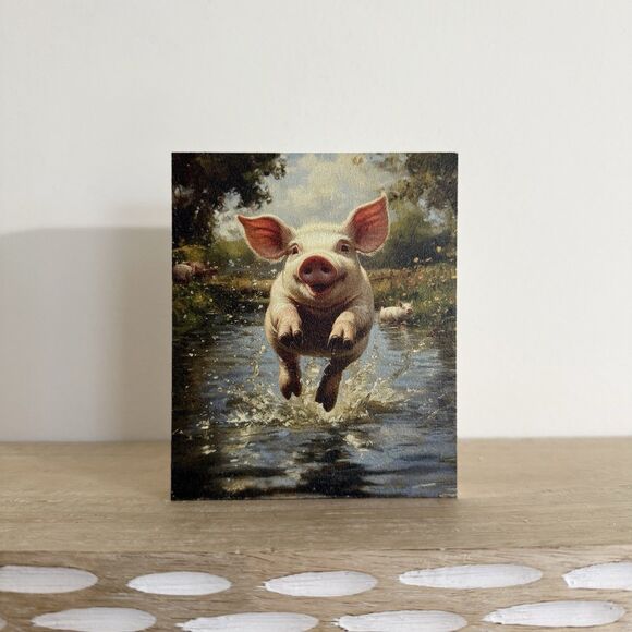 Accents | Mini Wood Pig Puddle Jumper Sign Farmhouse Home Decor Cute ...